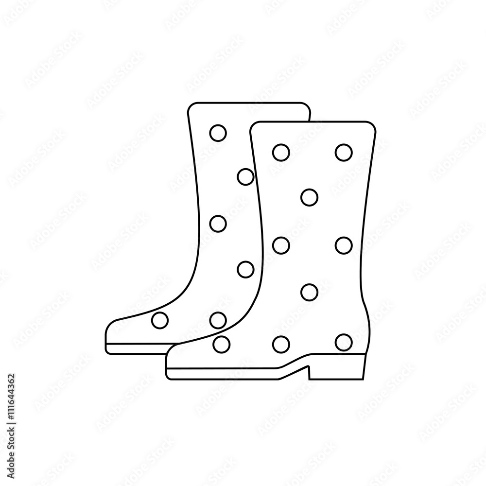 Gumboots Line Icon Stock Vector | Adobe Stock