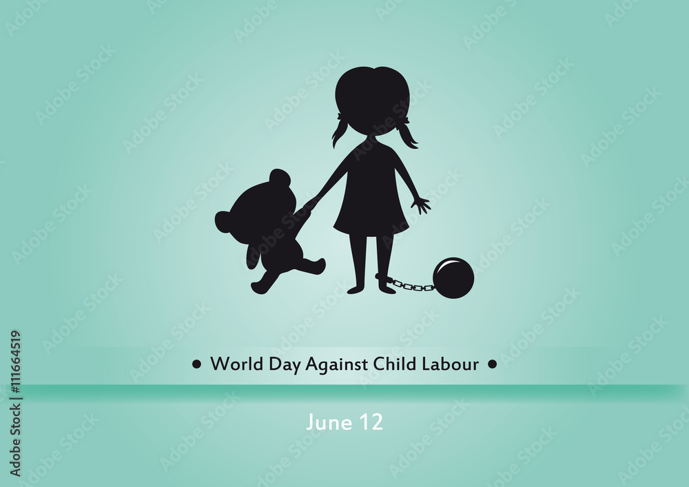 World Day Against Child Labour vector. Children worker vector ...
