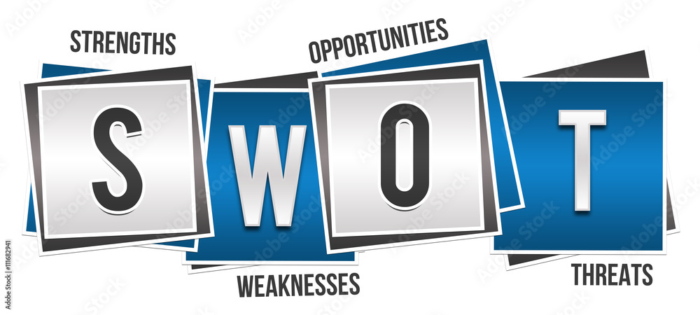 SWOT Blue Grey Blocks Stock Illustration | Adobe Stock