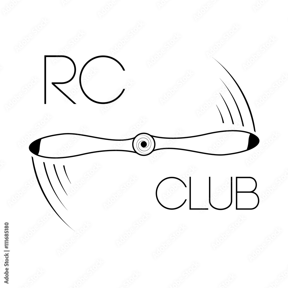 Vector illustration. Icon rotating propeller. Symbol rc club Stock ...