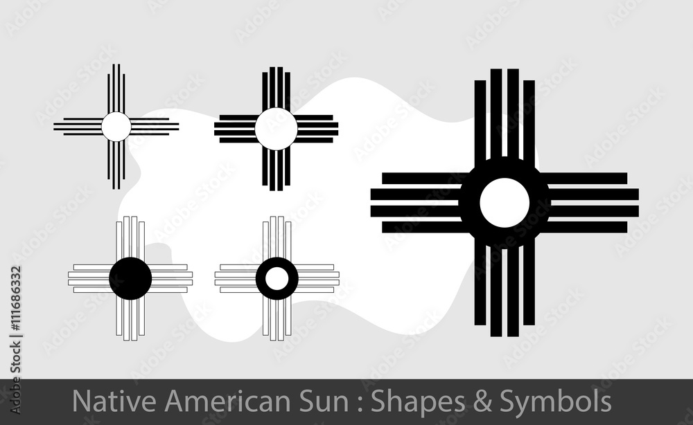 Native American Sun Symbols Stock Vector | Adobe Stock