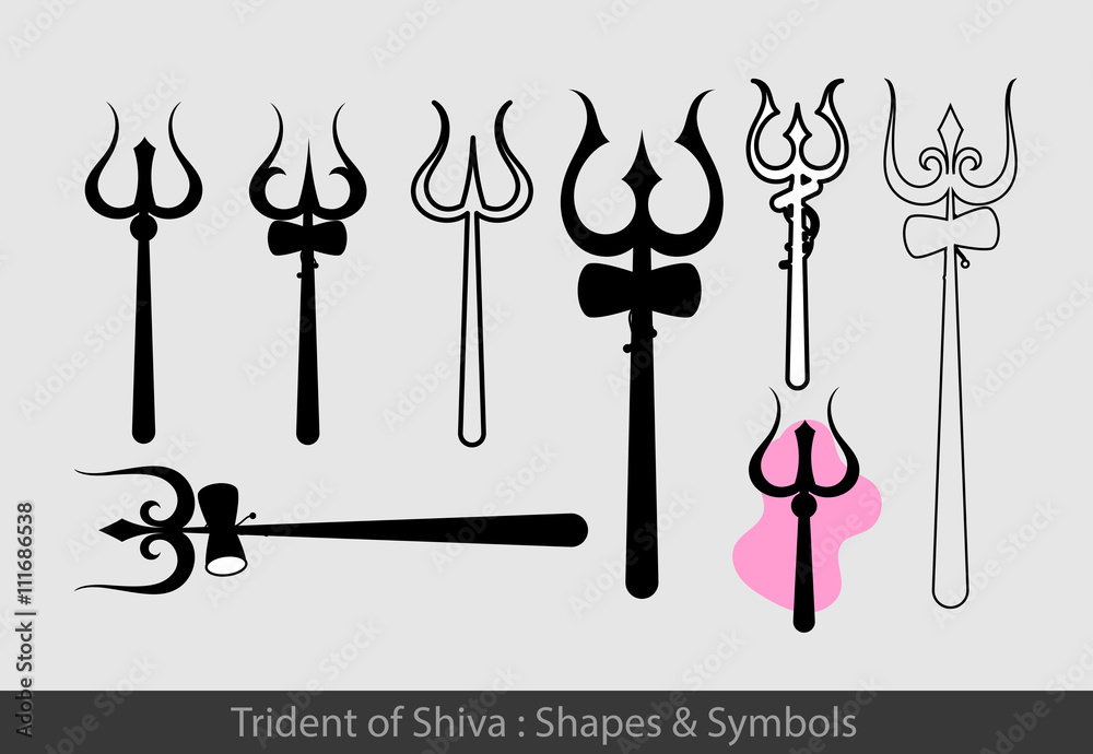 Trident of Shiva Symbols Stock Vector | Adobe Stock