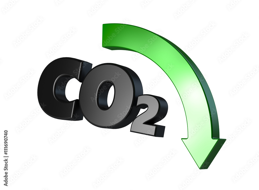 CO2 with down arrow Stock Illustration | Adobe Stock