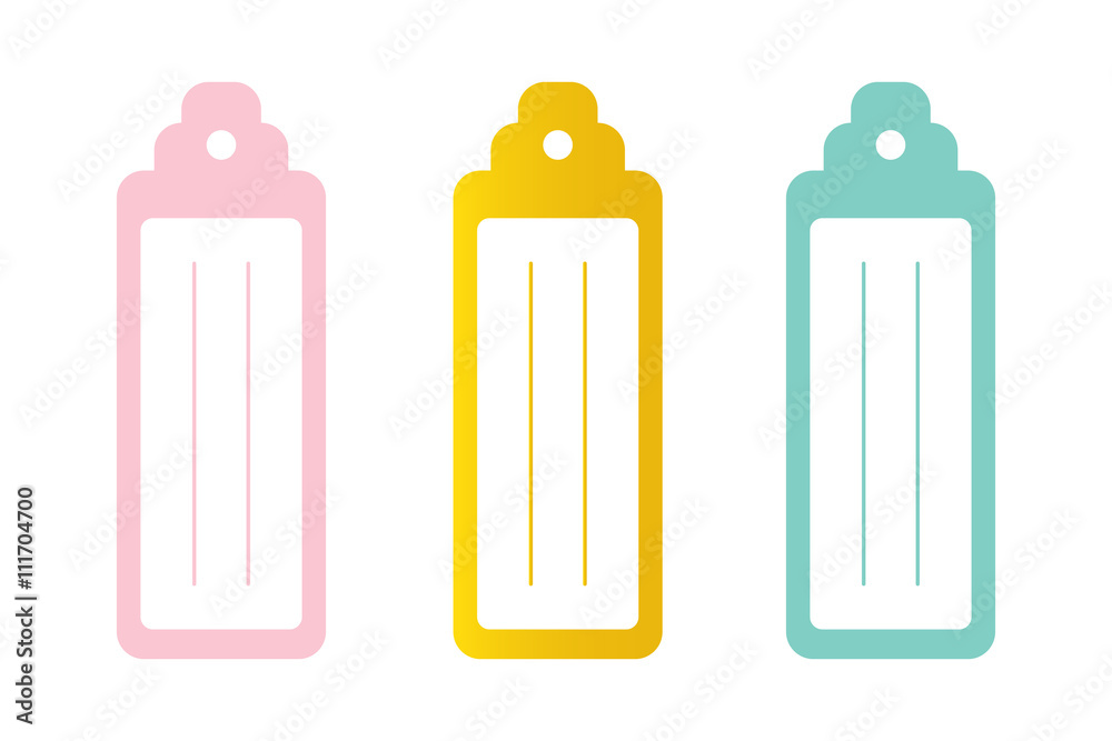 Cute pink, mint green and gold tags, label set, collection isolated on ...