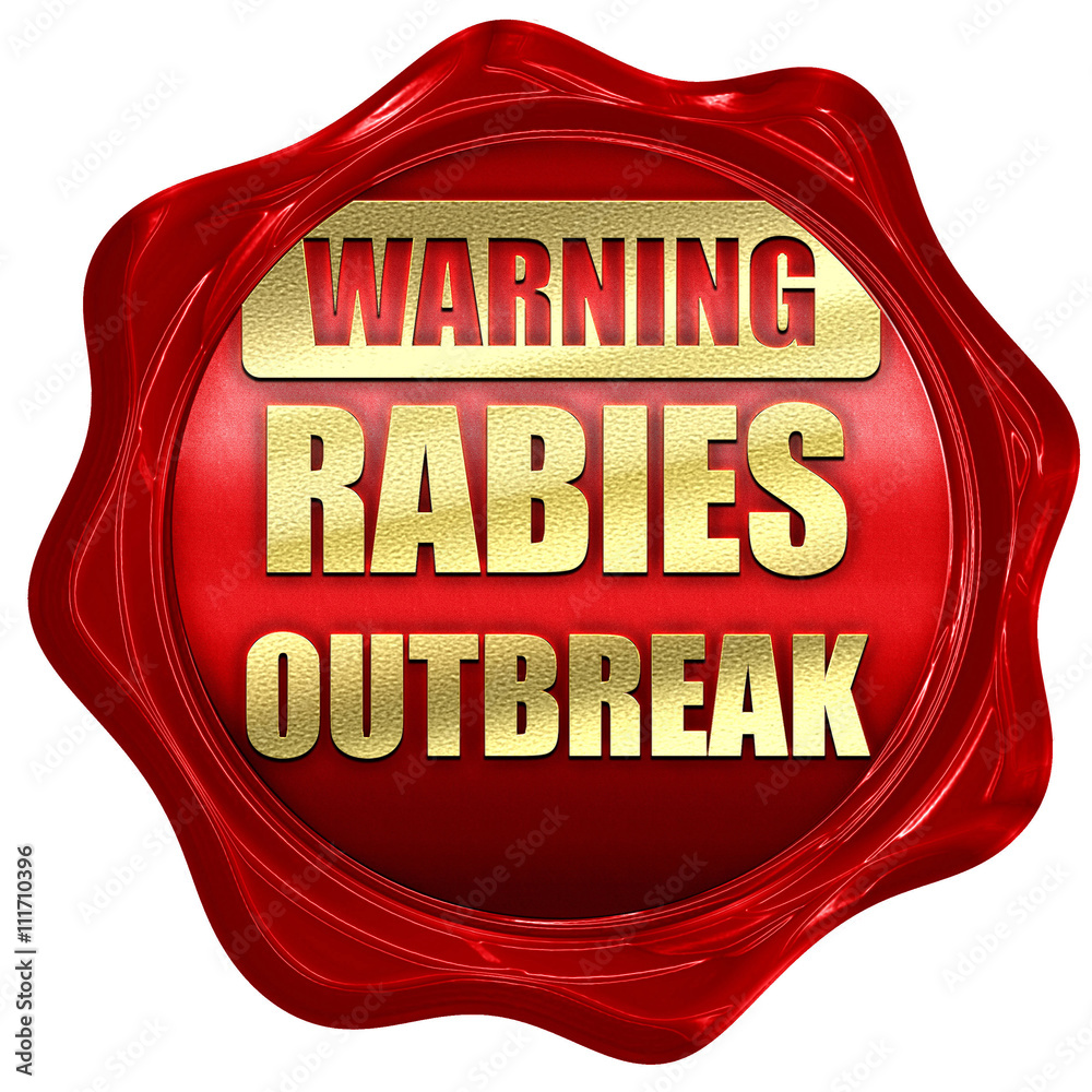 Rabies virus concept background, 3D rendering, a red wax seal Stock ...