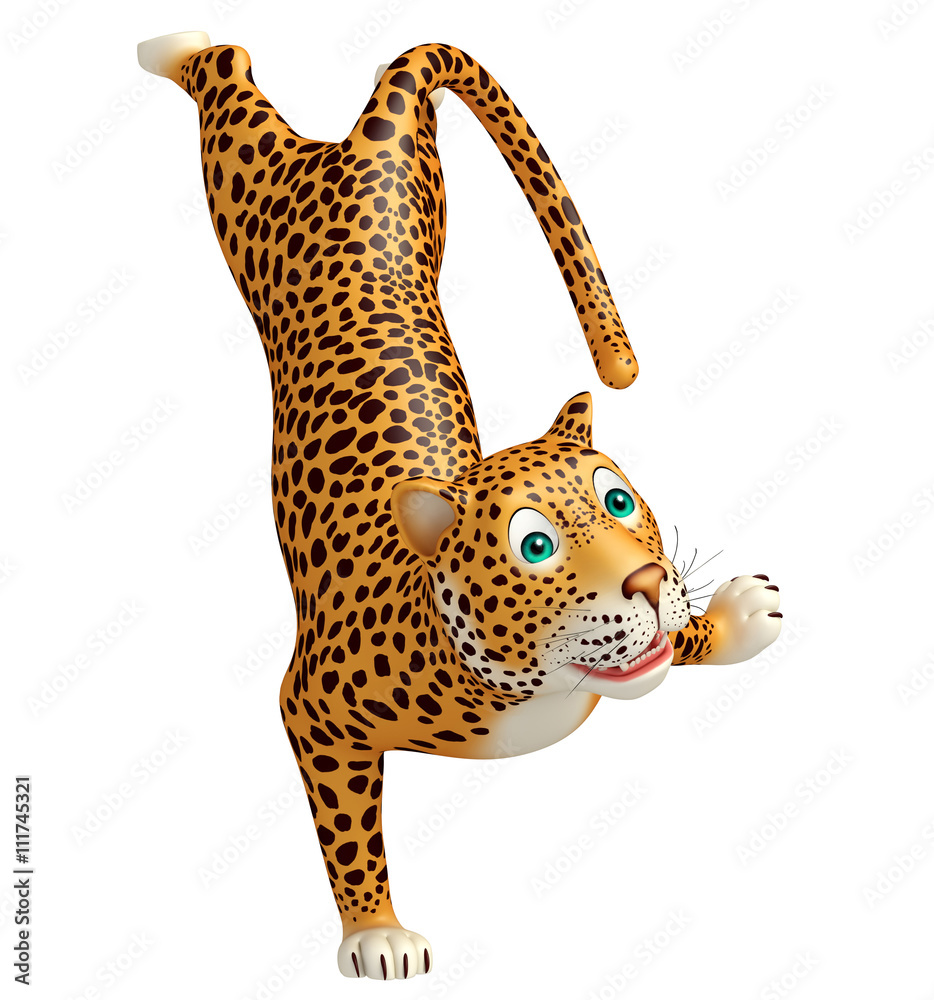 funny Leopard cartoon character Stock Illustration | Adobe Stock