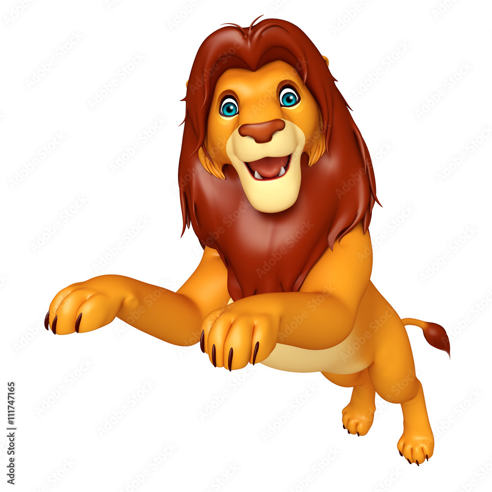 jumping Lion cartoon character Stock Illustration | Adobe Stock