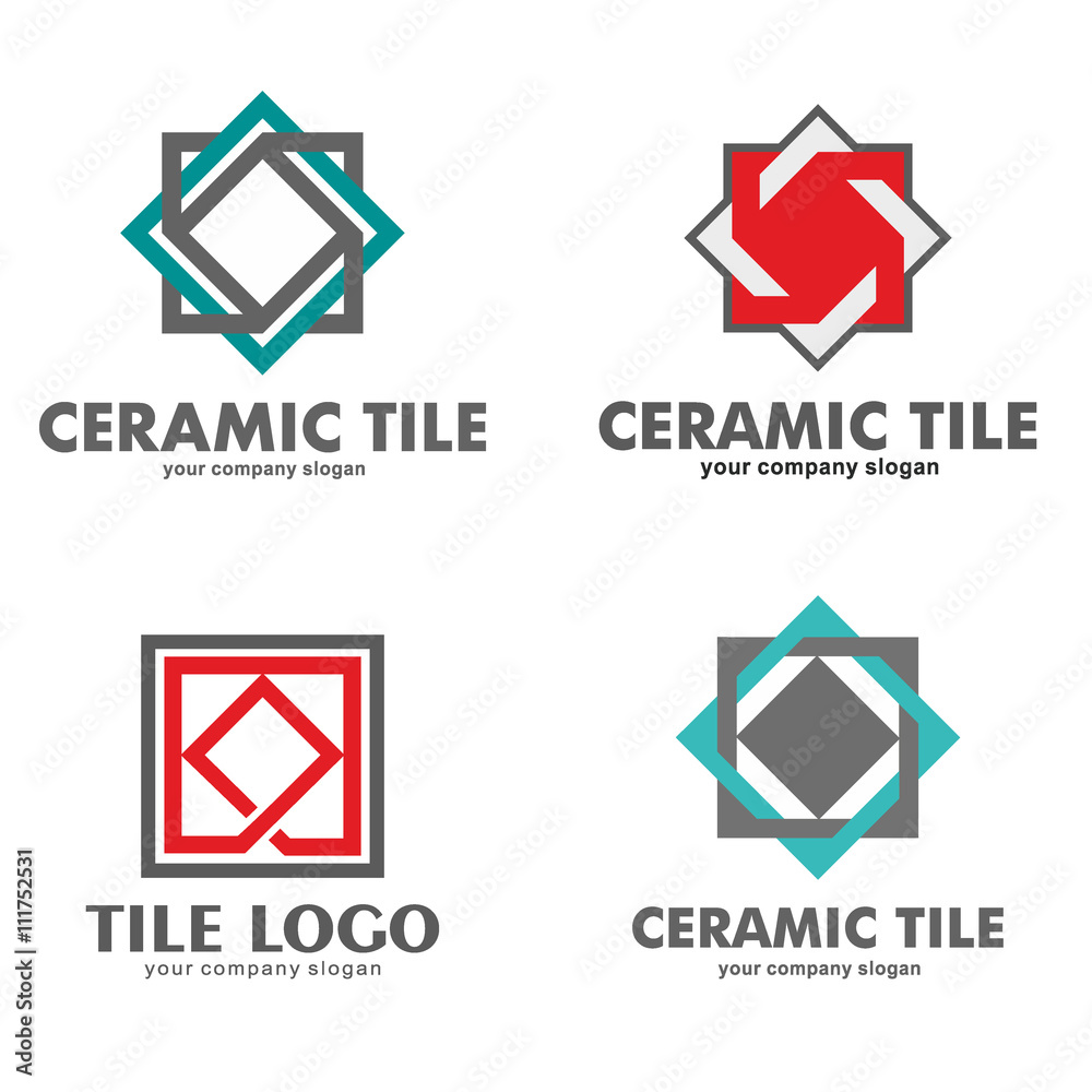 Set of logos of ceramic tiles Stock Vector | Adobe Stock