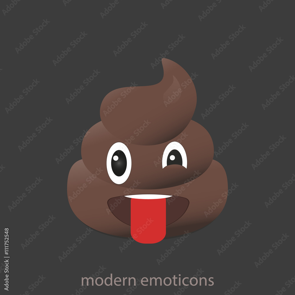 Winking poo icon. Shit emoticons. Poop emoji face isolated. Stock ...