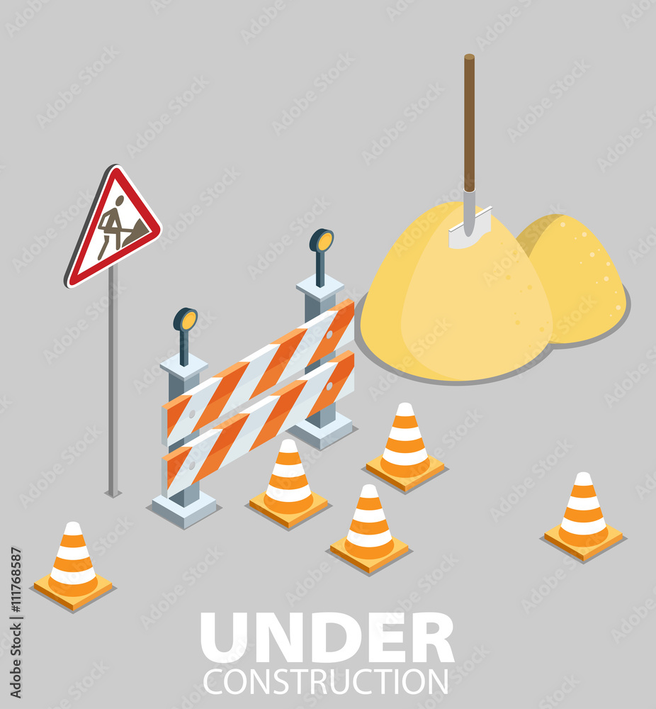 Road repair, under construction road sign, repairs, maintenance Stock ...