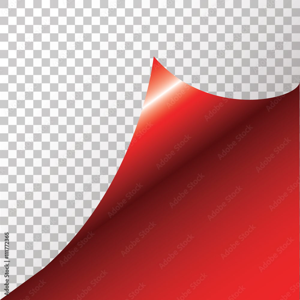 Red sticker with curled corner Stock Vector | Adobe Stock