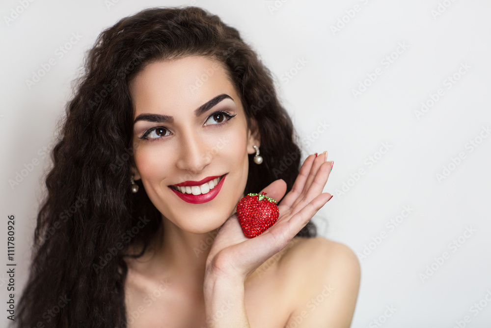 Young beautiful woman, lady, model, woman, actress. Positive, bright ...