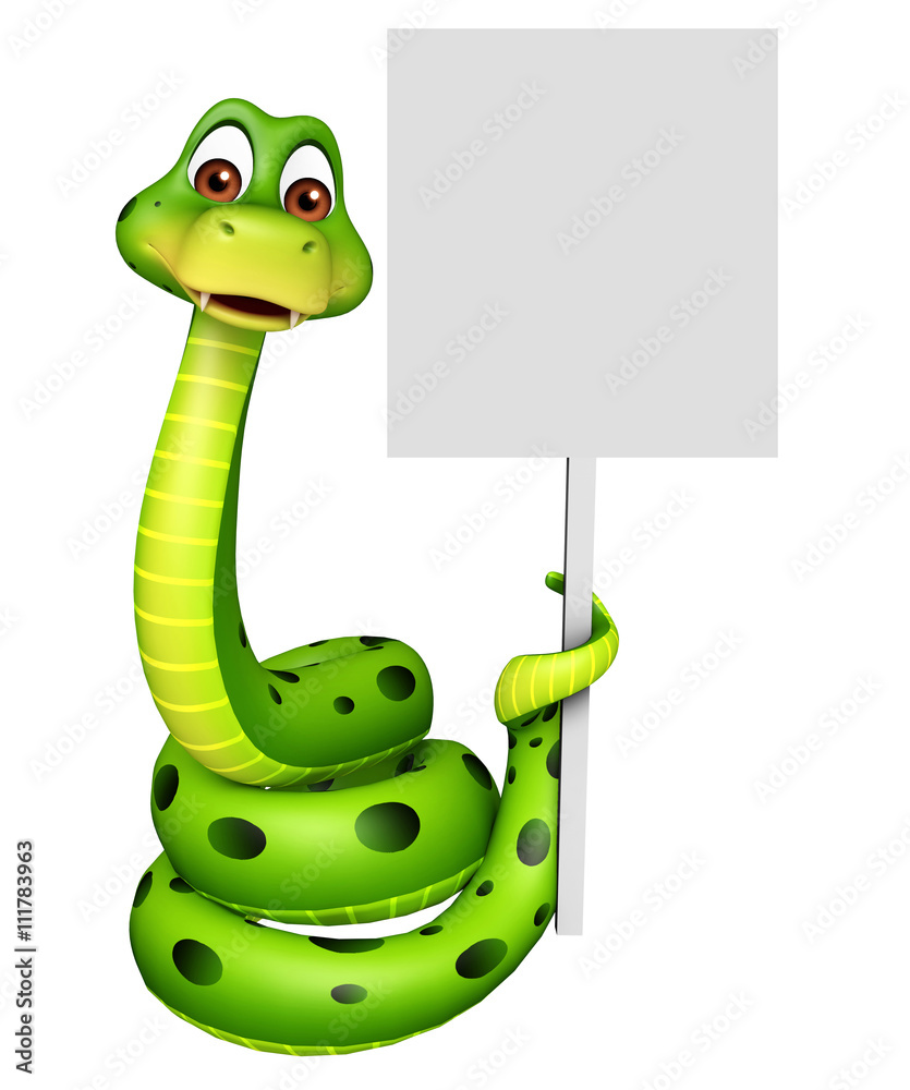 fun Snake cartoon character with board Stock Illustration | Adobe Stock