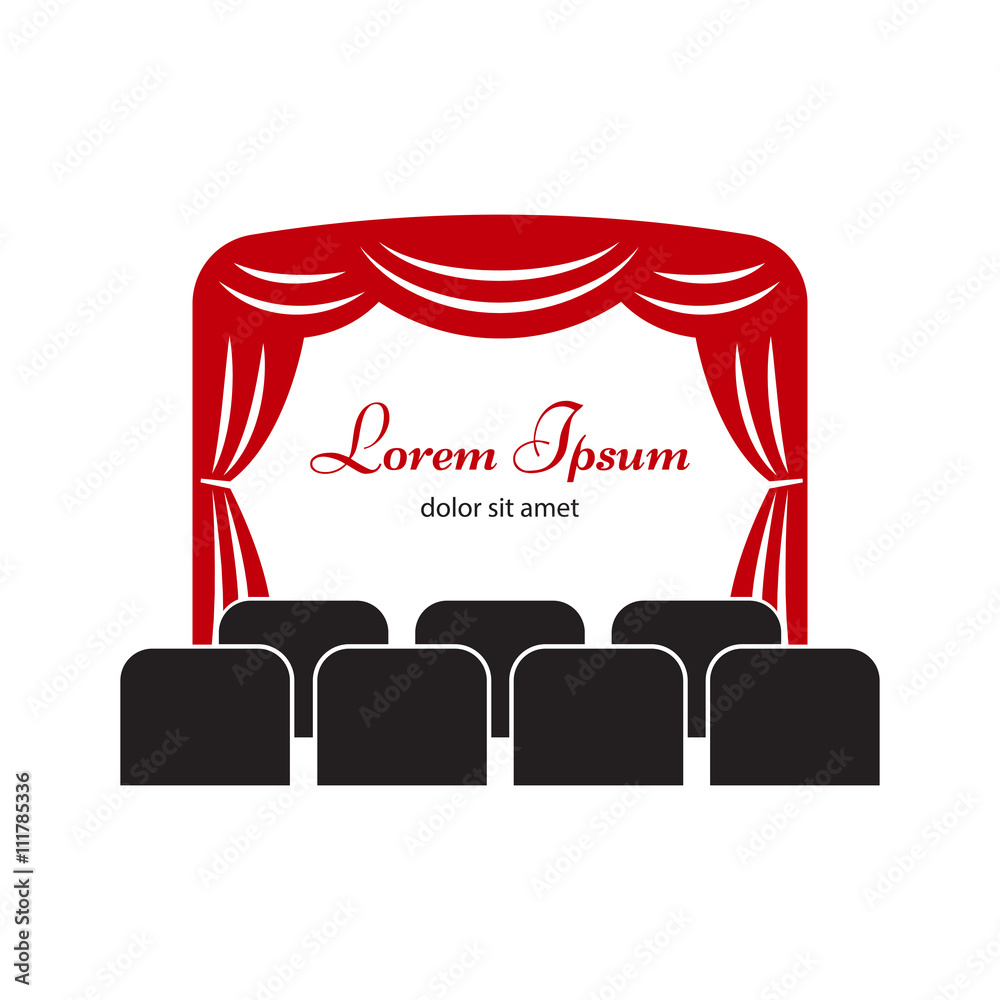 Theater or cinema logo, label or badge template. Theater or cinema icon ...
