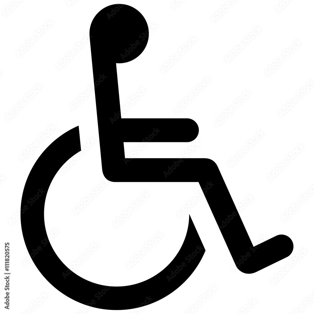 Icon pictogram wheelchair physical deficient vector de Stock | Adobe Stock