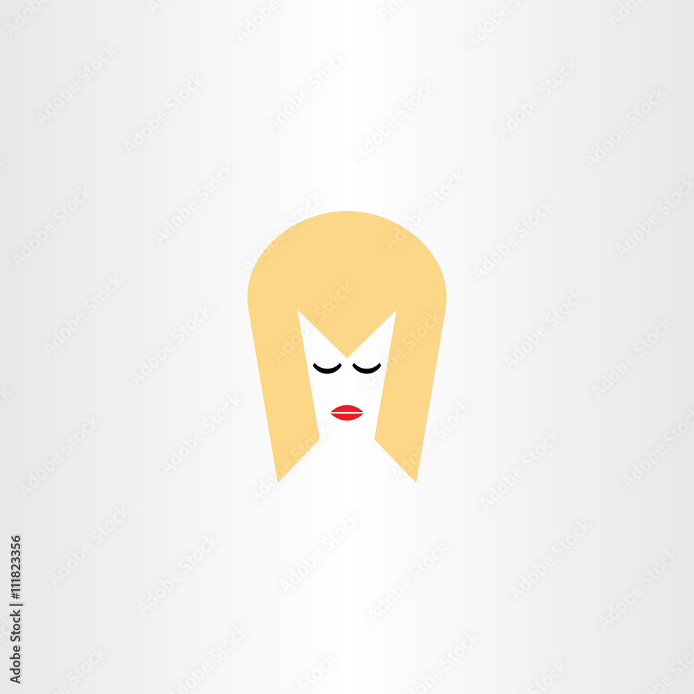 blonde girl face hair icon vector symbol Stock Vector | Adobe Stock