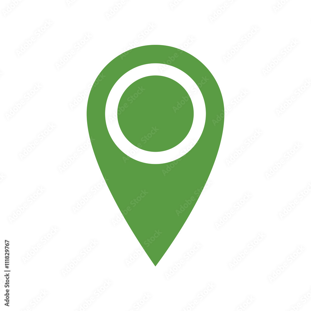 pin icon, green map, ecology green icons set on white background Stock ...