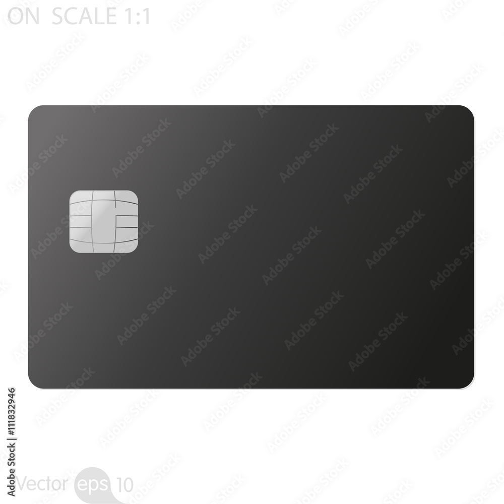 Black credit card on white background Stock Vector | Adobe Stock