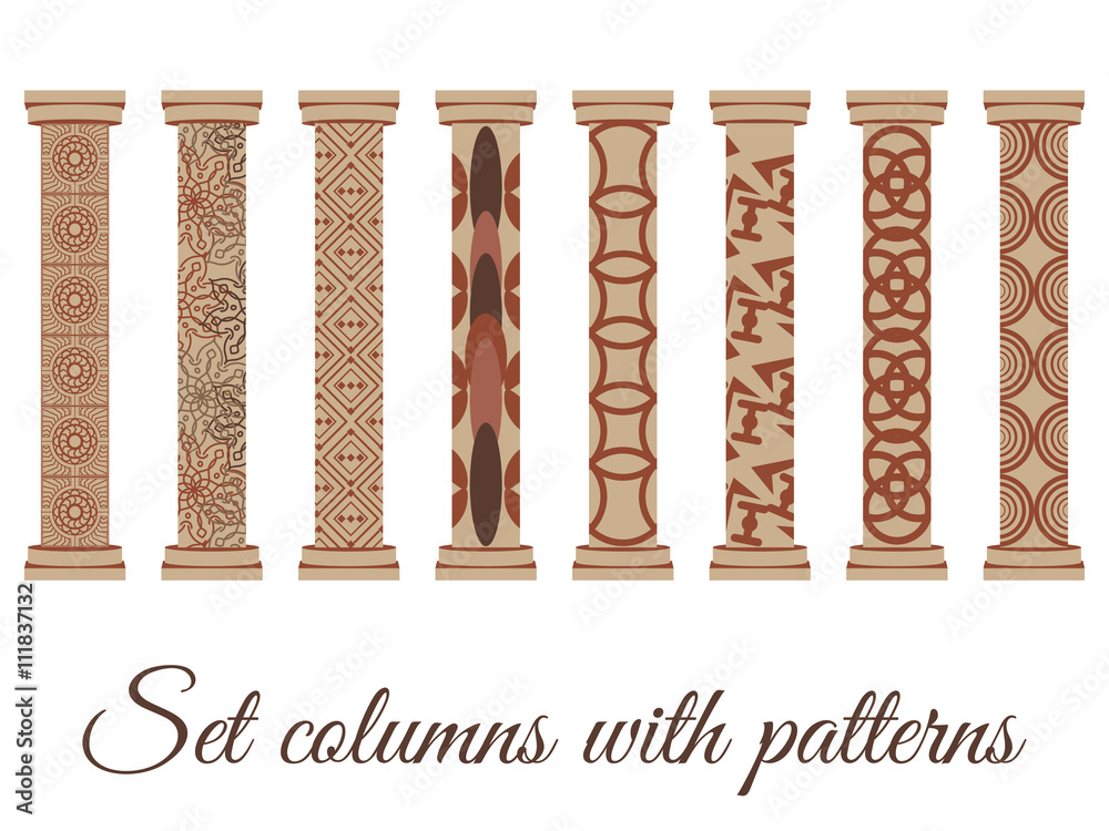 Column. Doric, Roman style. Set of columns. Vector illustration. Stock ...