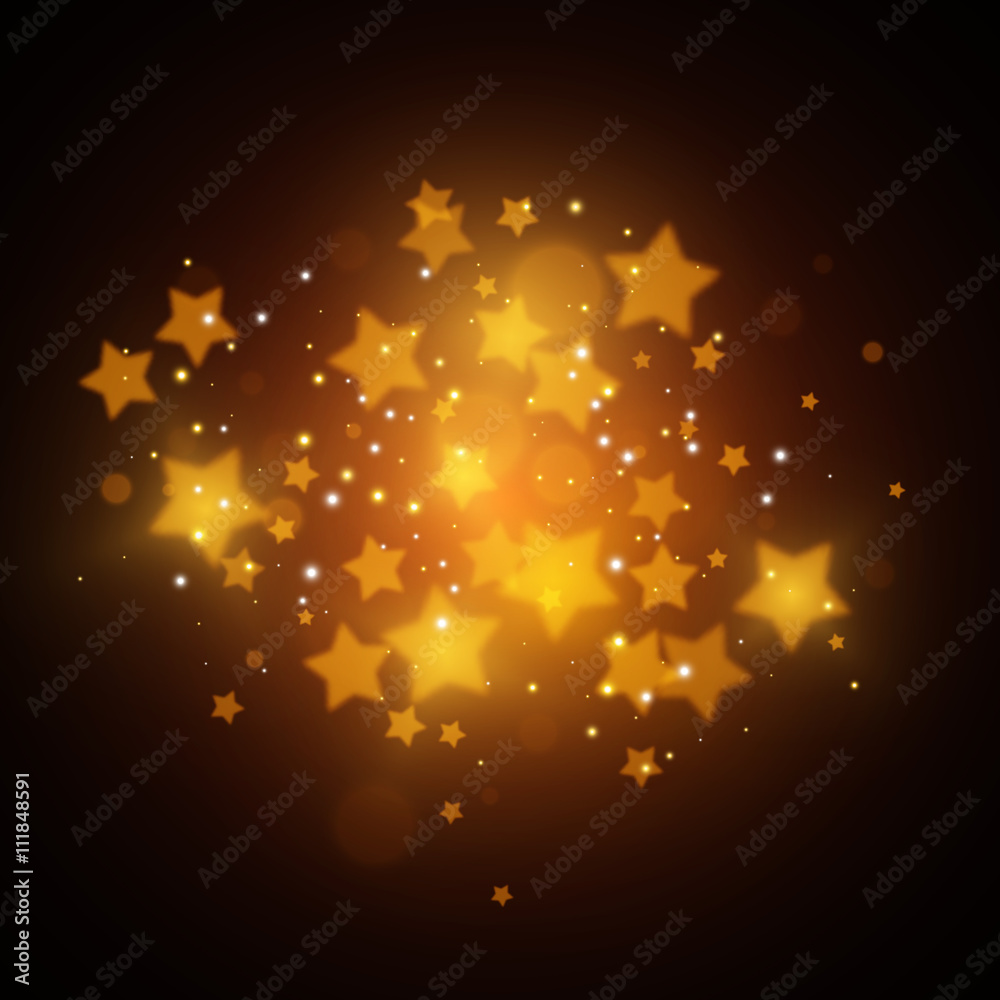Magic stars background. Gold magic stars. Vector illustration Stock ...
