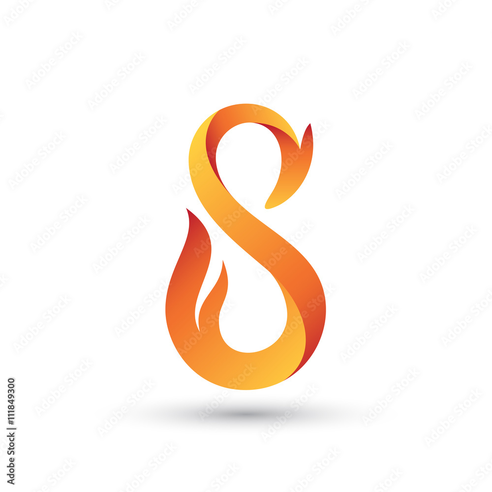 Letter S fire Logo Stock Vector | Adobe Stock