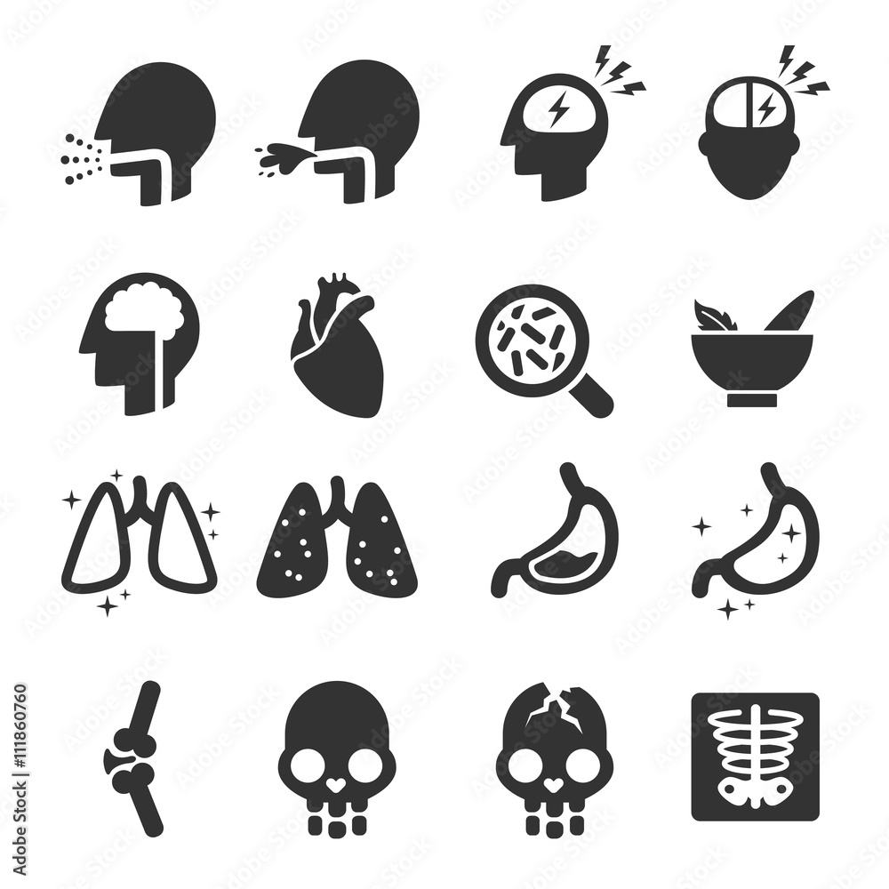 Symptoms Icons - Medical Illustration Stock Vector | Adobe Stock