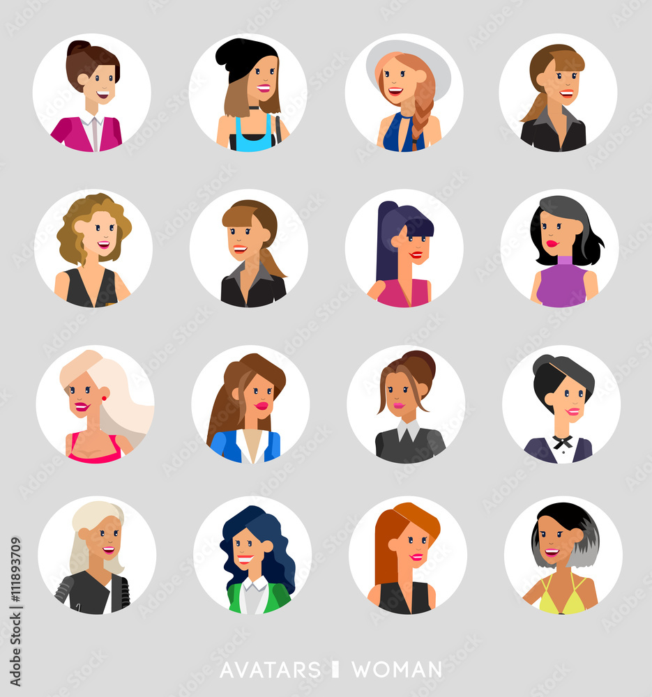Cute cartoon human avatars set Stock Vector | Adobe Stock