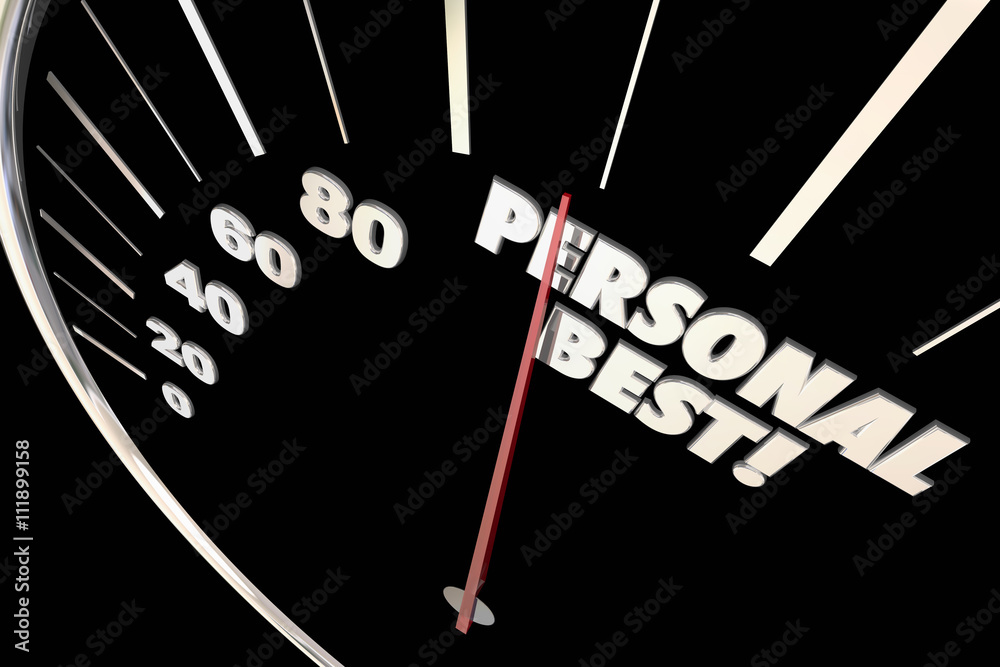 Personal Best New Record Time Speedometer Words 3d Illustration Stock ...