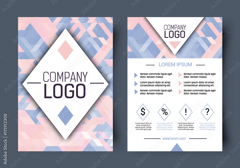 Vector Brochure corporate blank template. Front page and back page ...