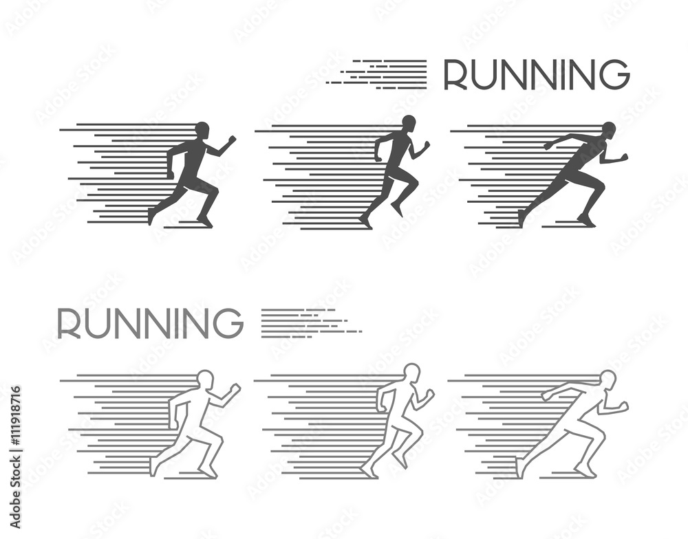 Linear running symbol Stock Vector | Adobe Stock