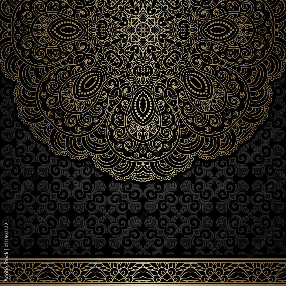 Vintage gold lace background Stock Vector | Adobe Stock