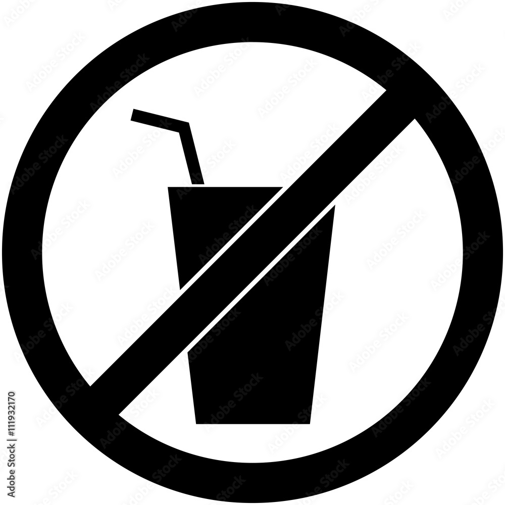 No drink prohibited symbol isolated on white. Sign indicating the ...