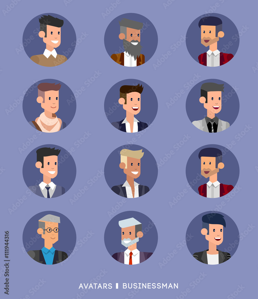 Cute cartoon human avatars set Stock Vector | Adobe Stock
