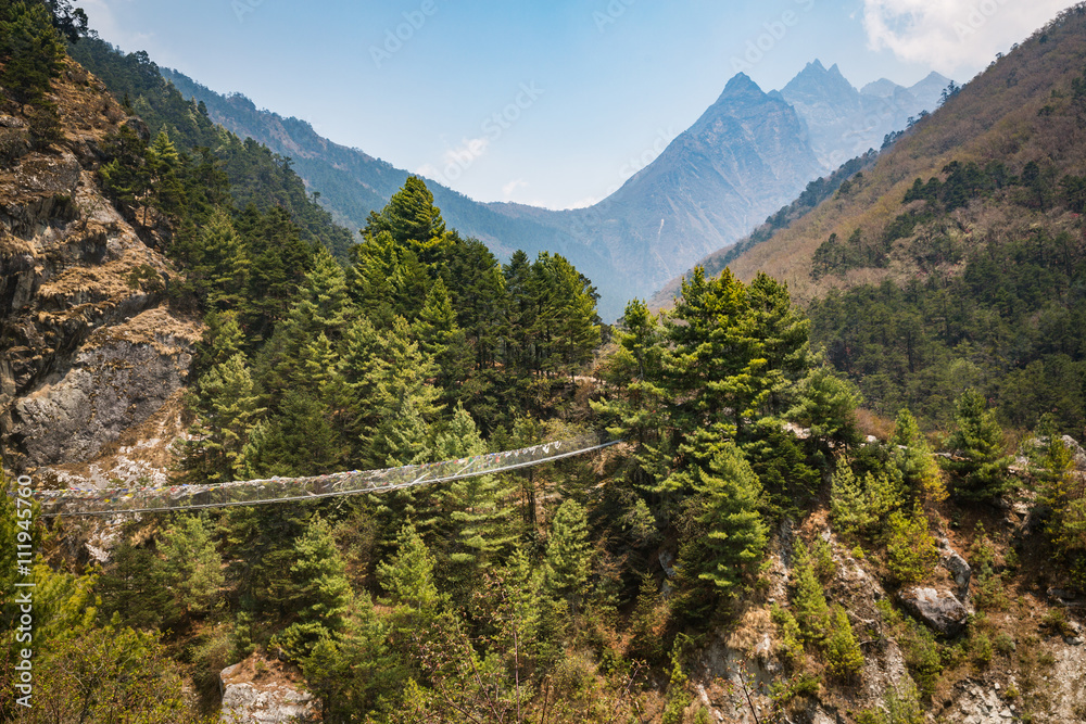 Bridge in the Himalayas Stock Photo | Adobe Stock