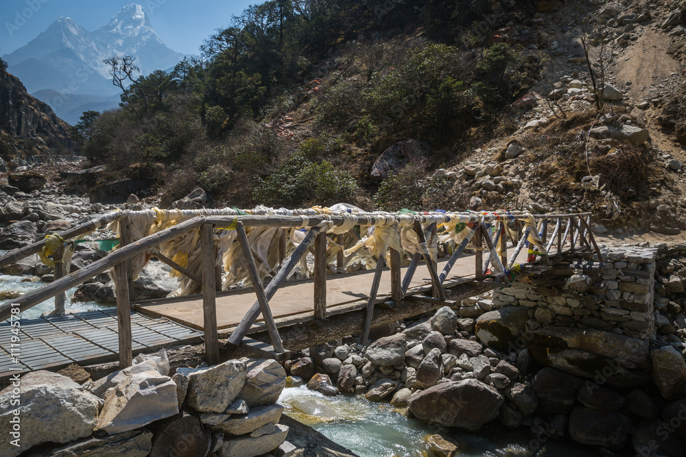 Bridge in the Himalayas Stock Photo | Adobe Stock