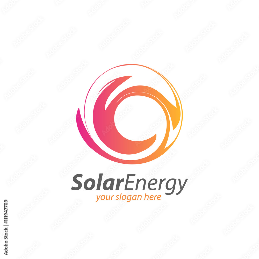 Abstract Circle Solar Technology Logo. Solar energy logo design concept ...