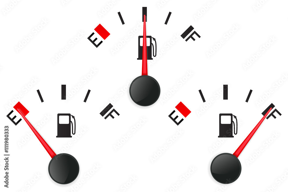 Fuel gauge. Empty and full Stock Vector | Adobe Stock