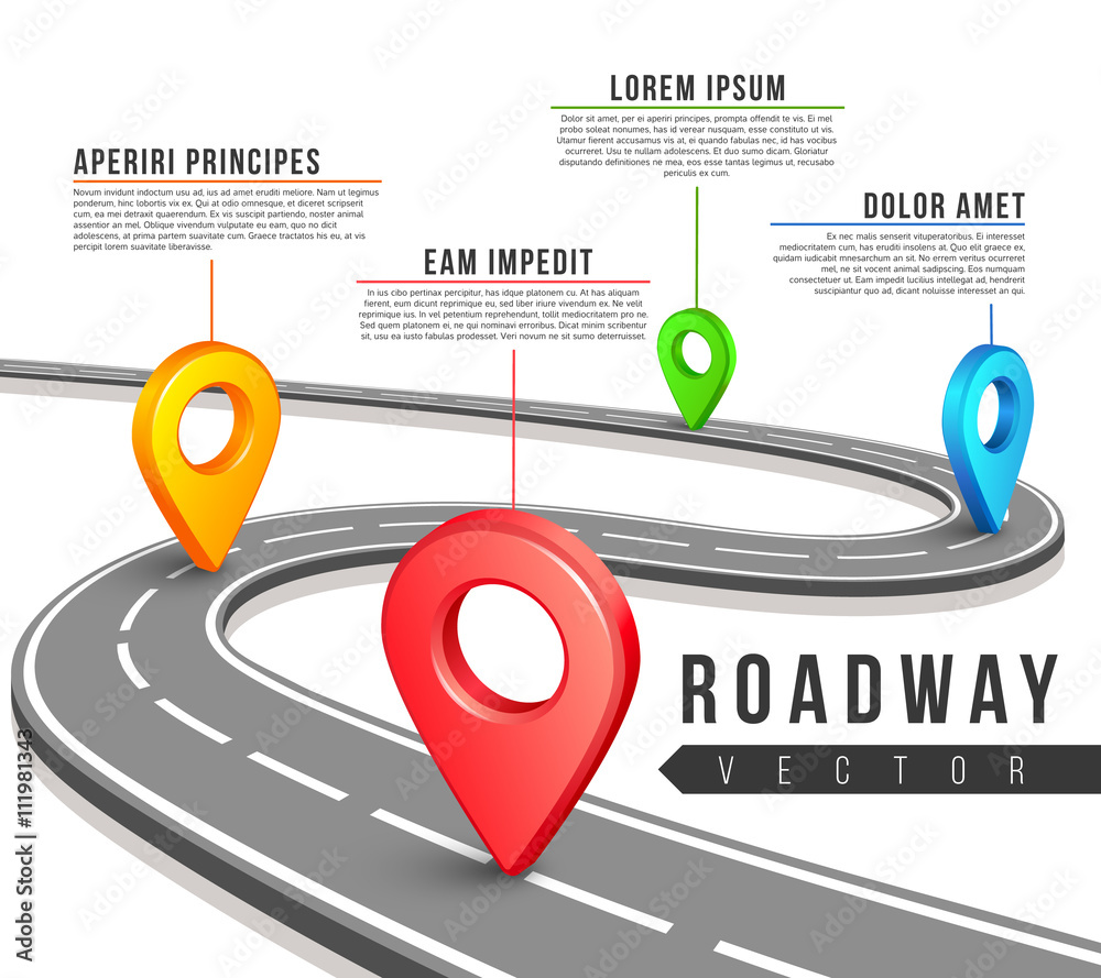 Street road map for vector business infographics design. Road map ...