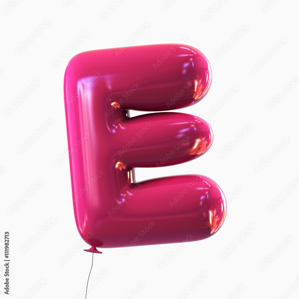Letter E. Balloon font isolated on White Background. Stock-Illustration ...