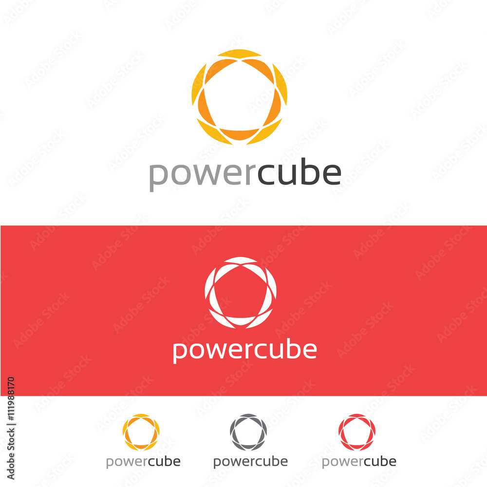 Power Cube logo, sun logo. Vector logo template. Stock Vector | Adobe Stock