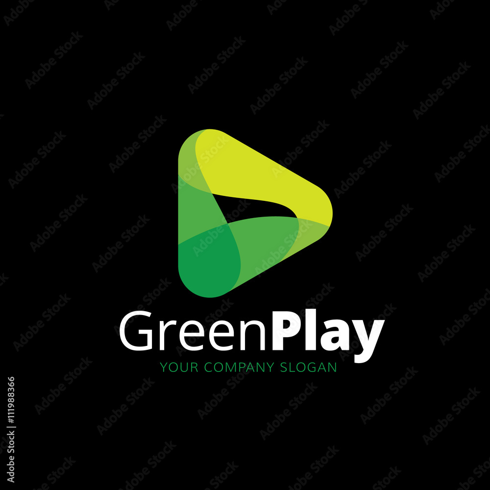 Green play logo. vector logo abstract play button Stock Vector | Adobe ...