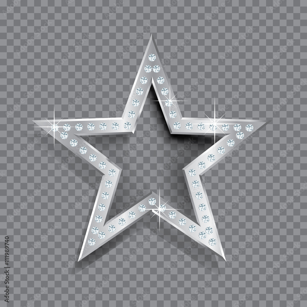 transparent silver star Stock Vector | Adobe Stock