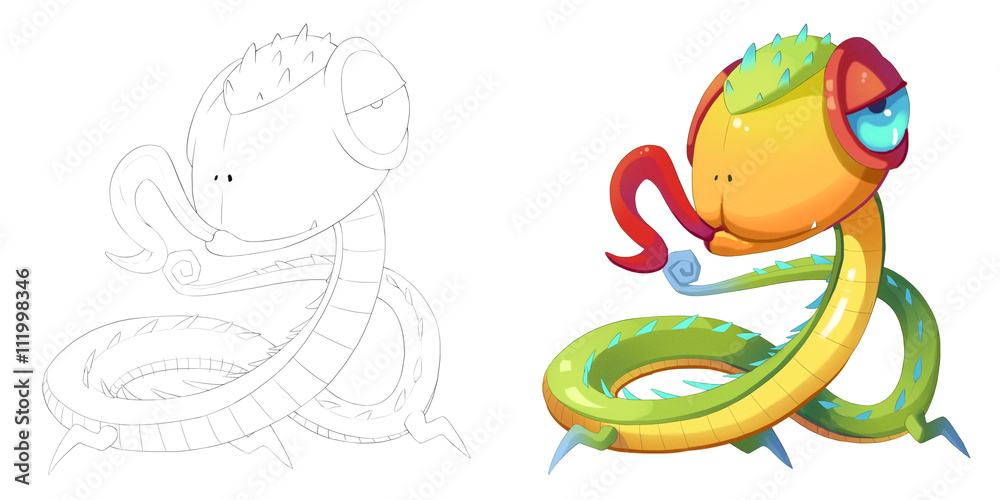 Monster Snake Drawing