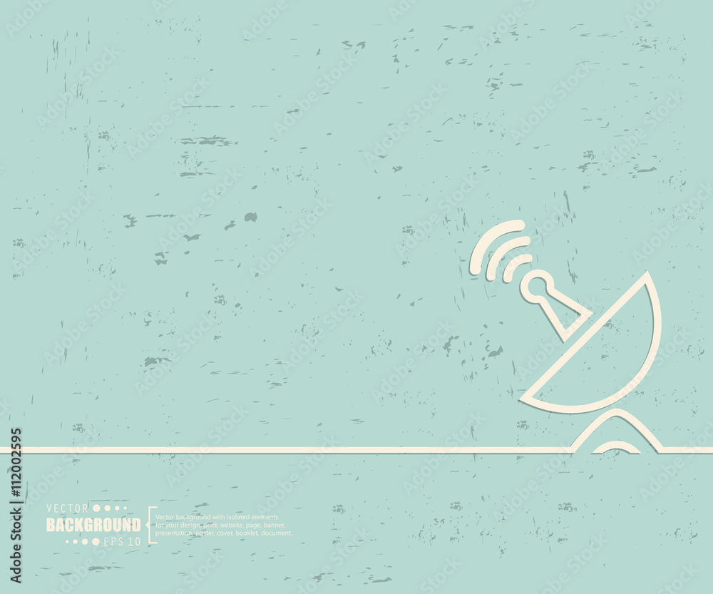 Creative vector satellite dish. Art illustration template background ...