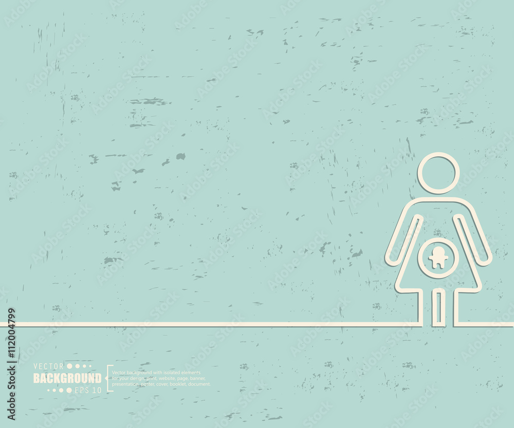 Creative vector pregnant. Art illustration template background. For ...