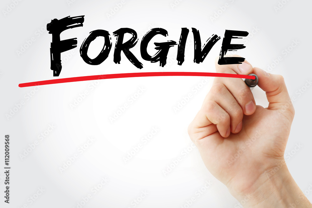 Hand writing Forgive with marker, business concept Stock Photo | Adobe ...