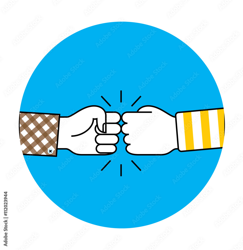 Fist bump. Agreement symbol. Vector illustration. Flat design ...