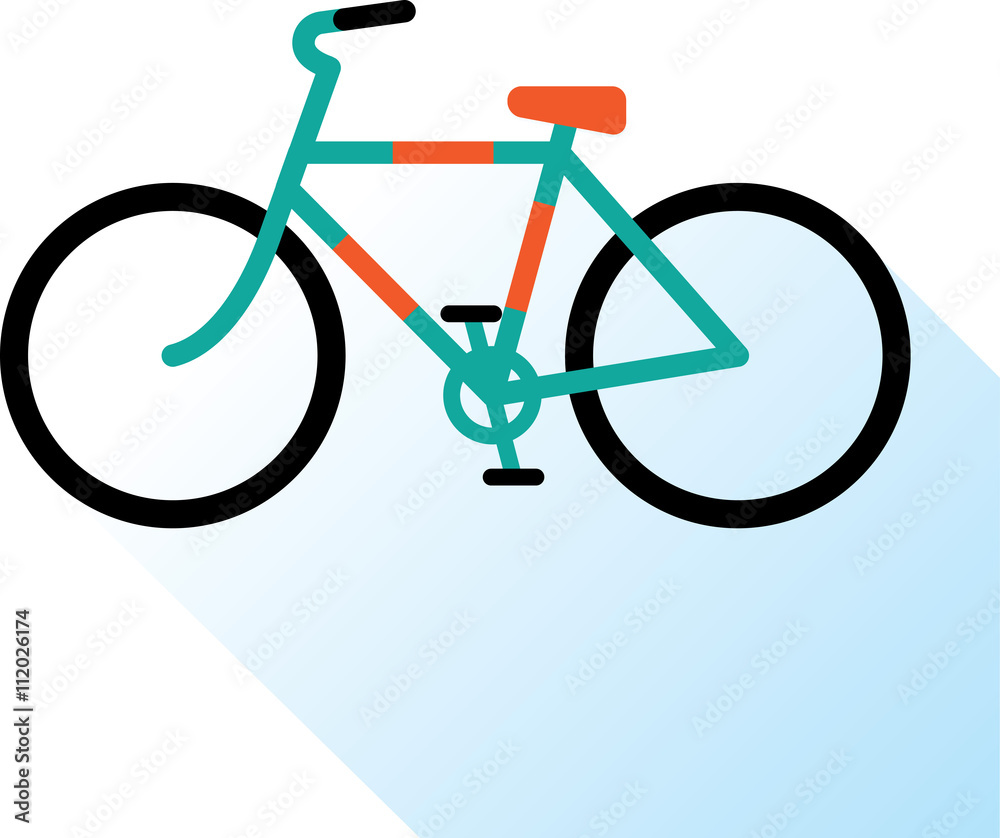 Color Bicycle icon. Bike vector illustration. Road bicycle line drawing ...
