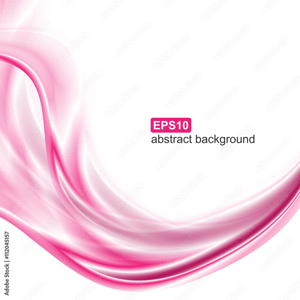 Abstract background. Pink waves on white background for presentation ...