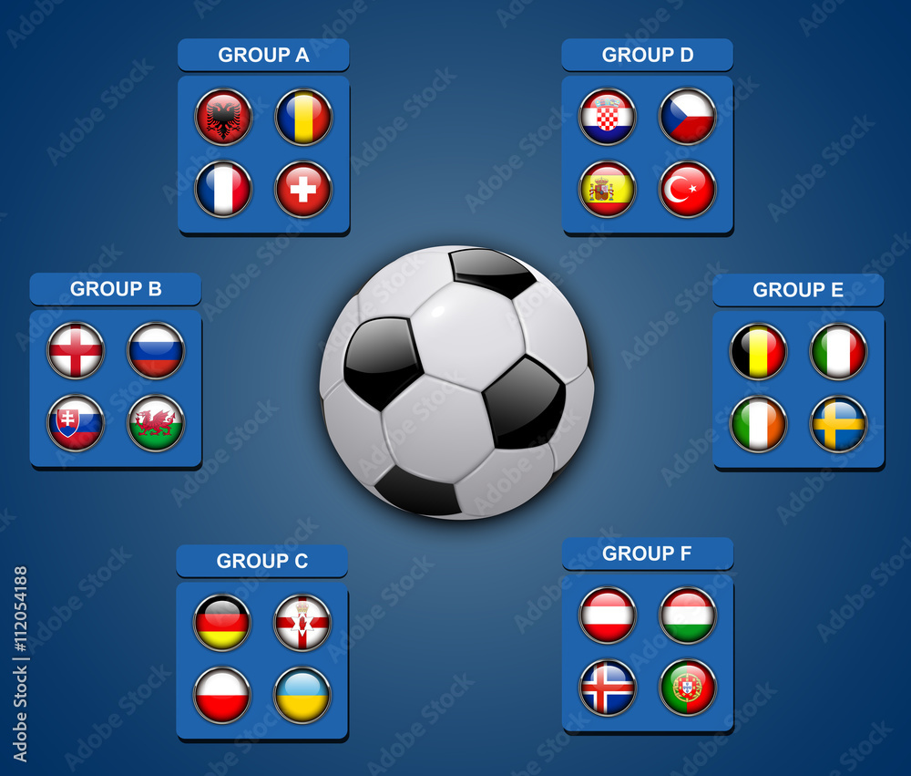 Flags of football teams, icons for soccer game championship. Stock ...